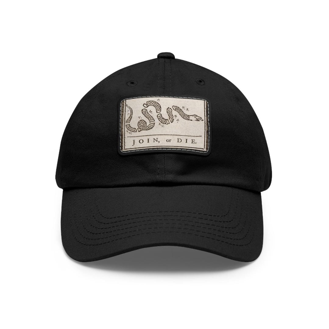 Join or Die Leather Patch Hat | American Revolutionary War Merchandise ...