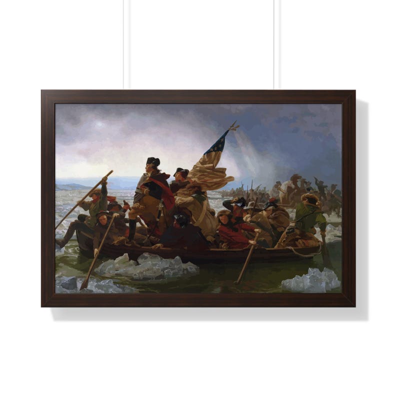 George Washington Crossing the Delaware Framed Art | Historic American ...