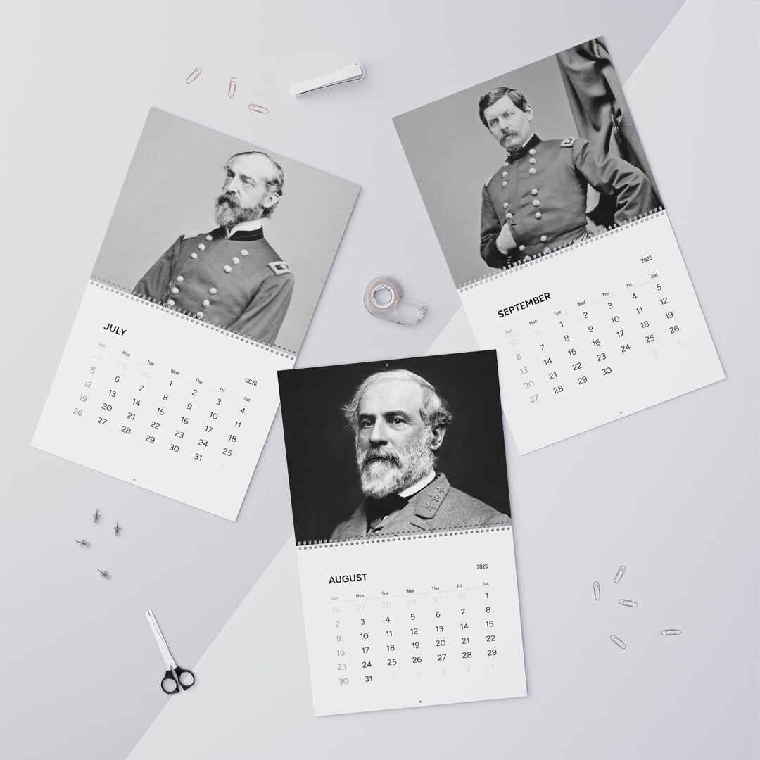Civil War General Calendar 2026 | American Civil War Calendar | USA ...