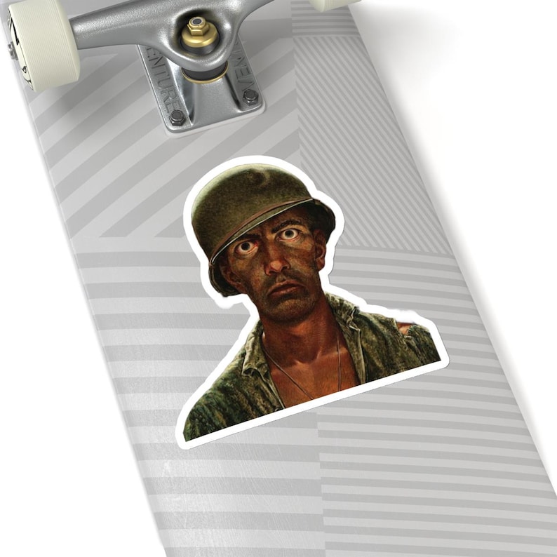 Thousand Yard Stare Cartoon Soldier Sticker | US History - Etsy