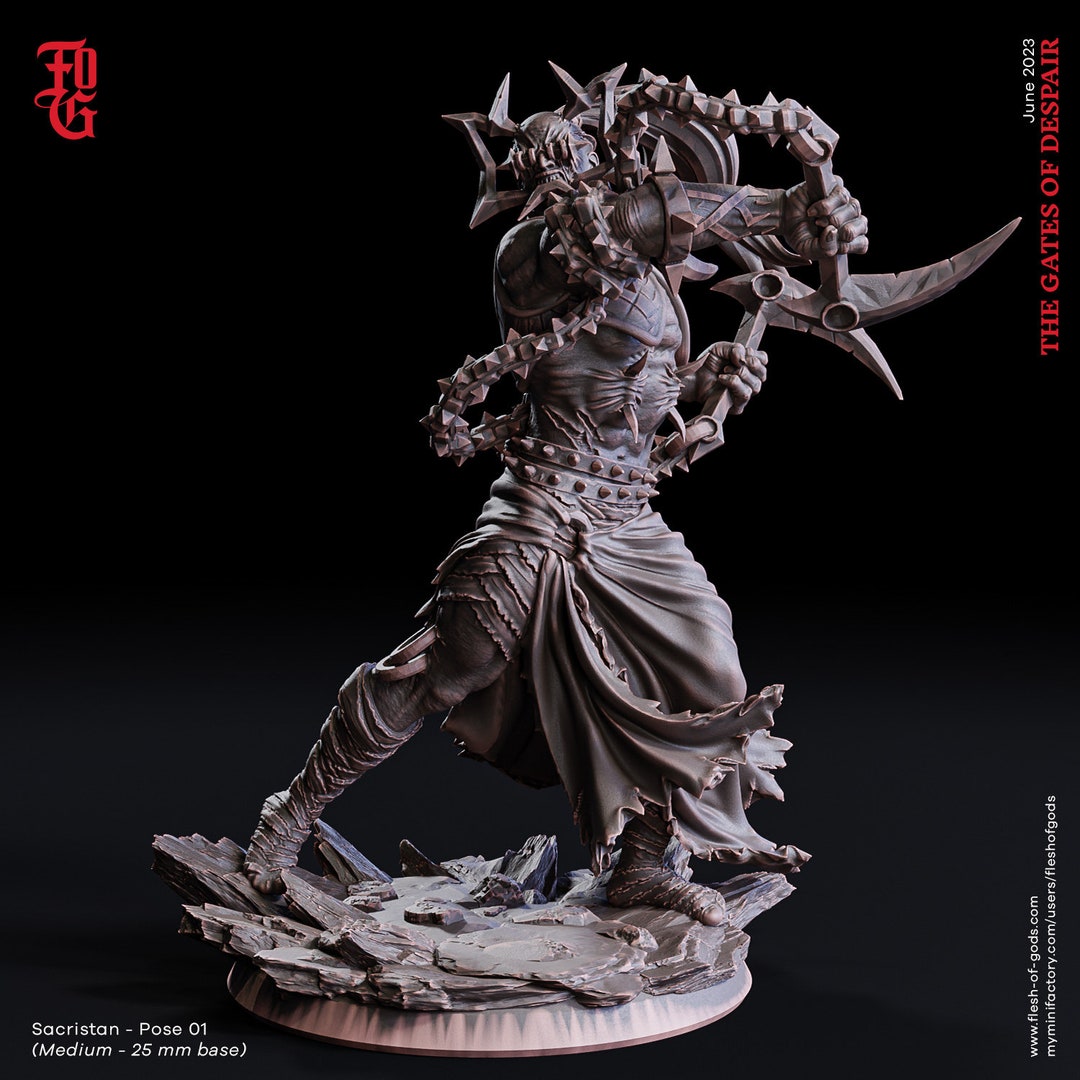 Sacristans - the Gates of Despair - Flesh of Gods 3D Printed Miniature ...