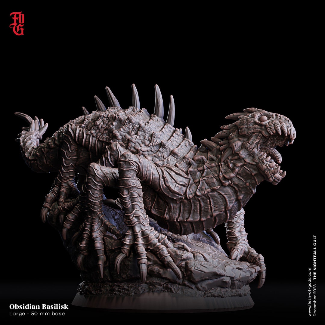 Obsidian Basilisk - the Nightfall Cult - Flesh of Gods 3D Printed ...