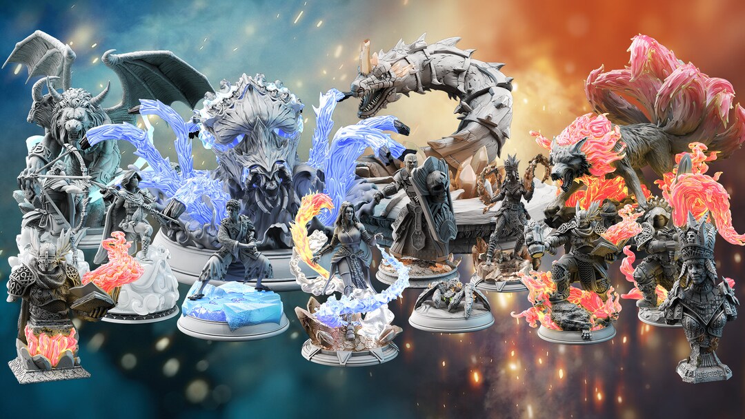 Elemental Energies Miniature Bundle - Dmstash 3D Printed Miniatures ...