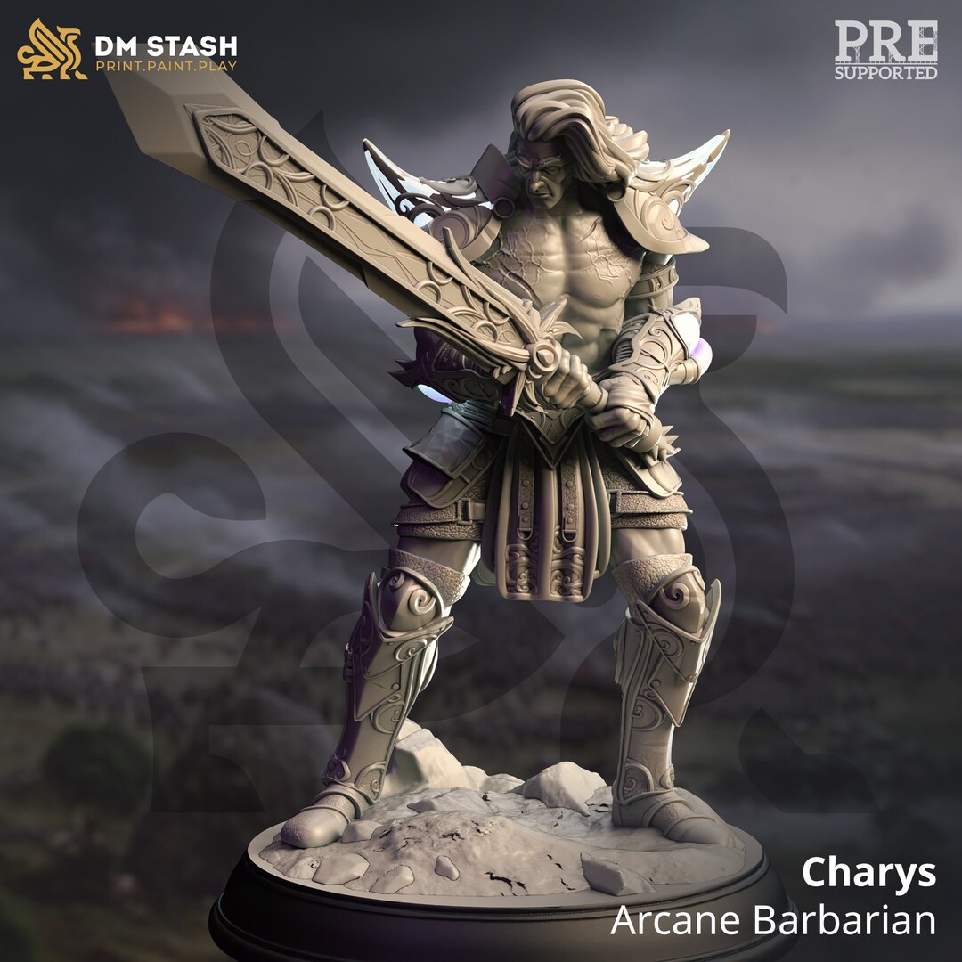 Charys, Arcane Barbarian - Arcane Skies - Dmstash 3D Printed Miniature ...