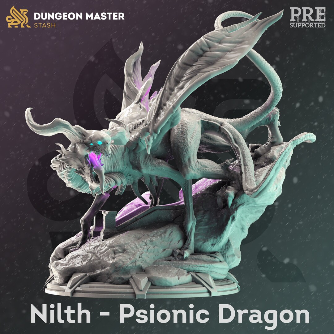 Nilith, Psionic Dragon - Frozen Wastes of Oldavor - Dmstash 3D Printed ...
