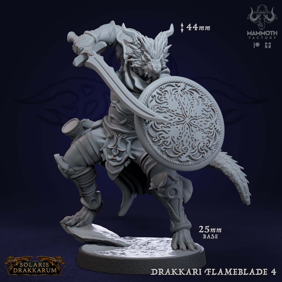 Drakkari Flameblade 4 - Solaris Drakarum - Mammoth Factory 3D Printed ...