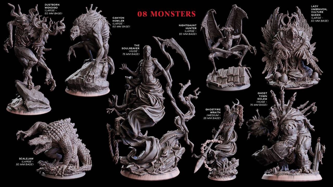 The Untamed Frontier Miniature Bundle - Flesh of Gods 3D Printed ...
