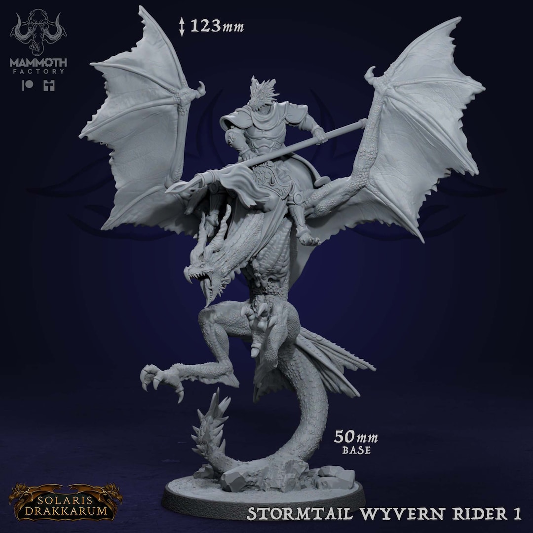 Stormtail Wyvern Riders - Solaris Drakarum - Mammoth Factory 3D Printed ...