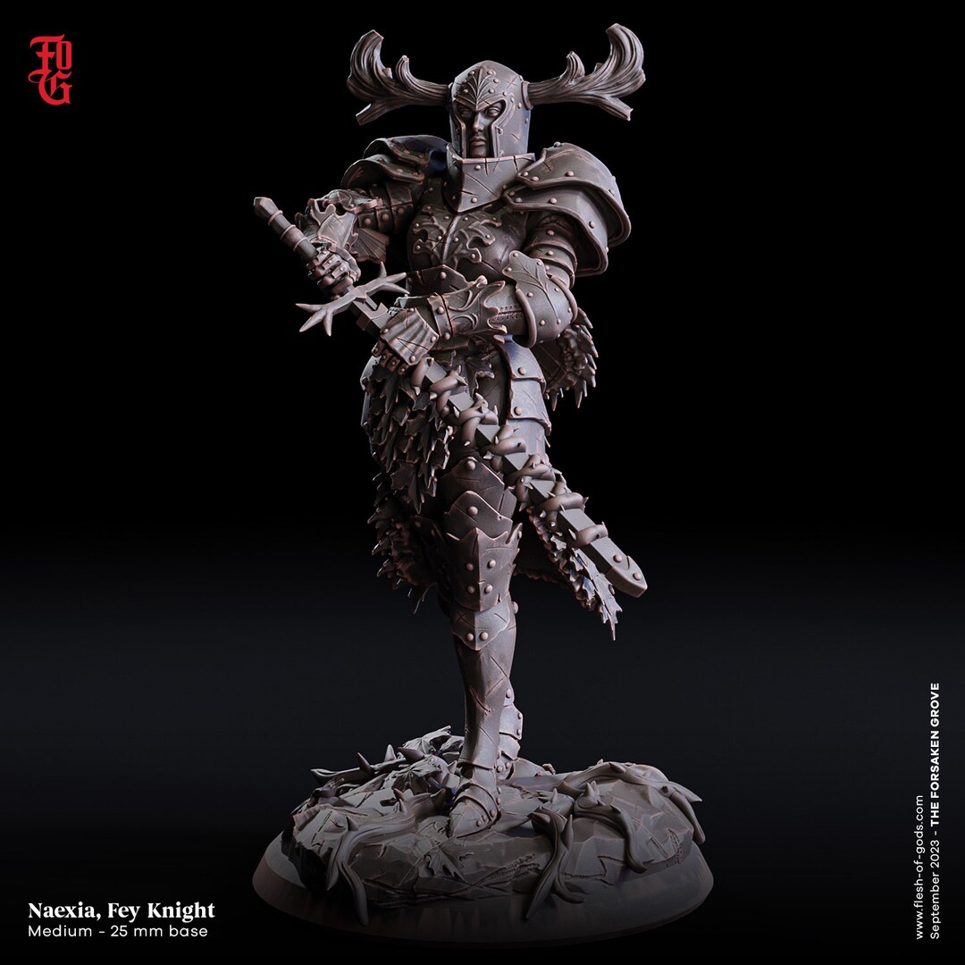 Naexia, the Fey Knight - the Forsaken Grove - Flesh of Gods 3D Printed ...