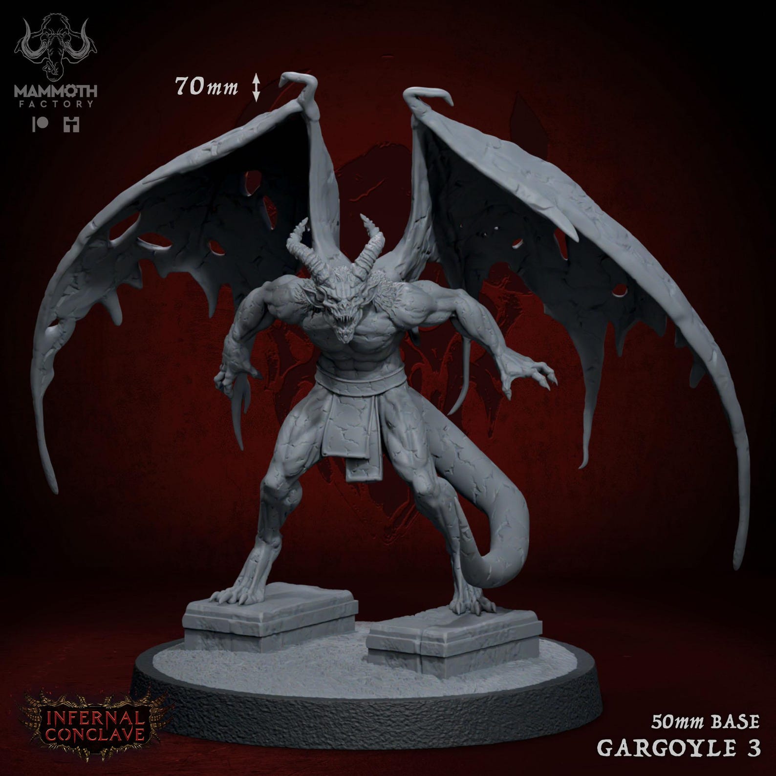 Gargoyles - Infernal Conclave - Mammoth Factory 3D Printed Miniatures ...