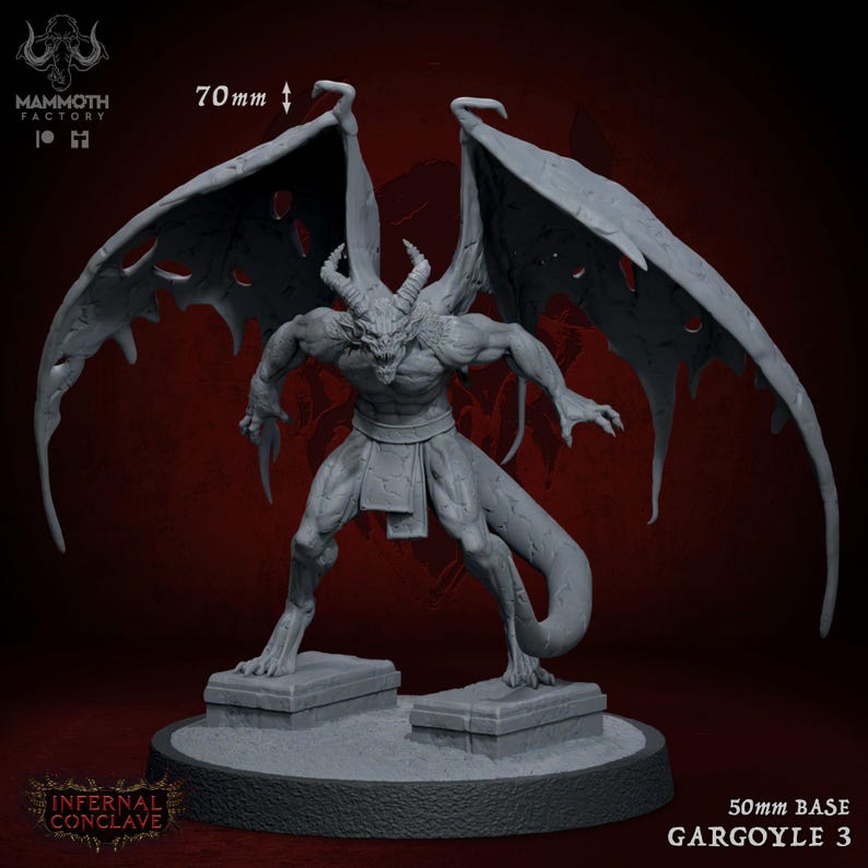 Gargoyles - Infernal Conclave - Mammoth Factory 3D Printed Miniatures ...