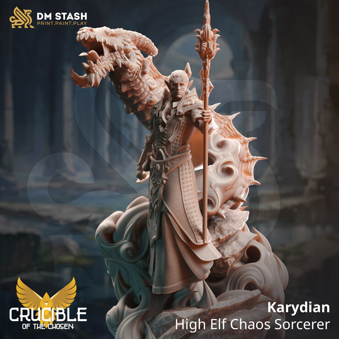 Karydian, High Elf Chaos Sorcerer - Crucible of the Chosen - Dmstash 3D ...