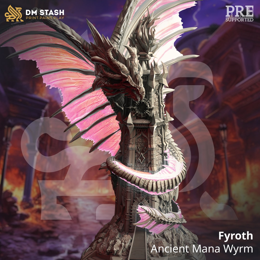 Fyroth, Ancient Mana Wyrm - Siege of Nirloom - Dmstash 3D Printed ...