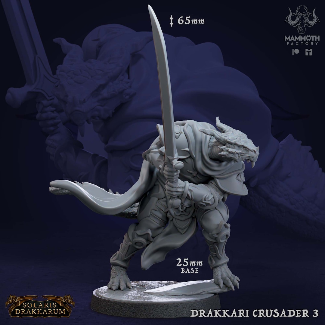 Drakkari Crusader 3 - Solaris Drakarum - Mammoth Factory - 32mm Scale ...