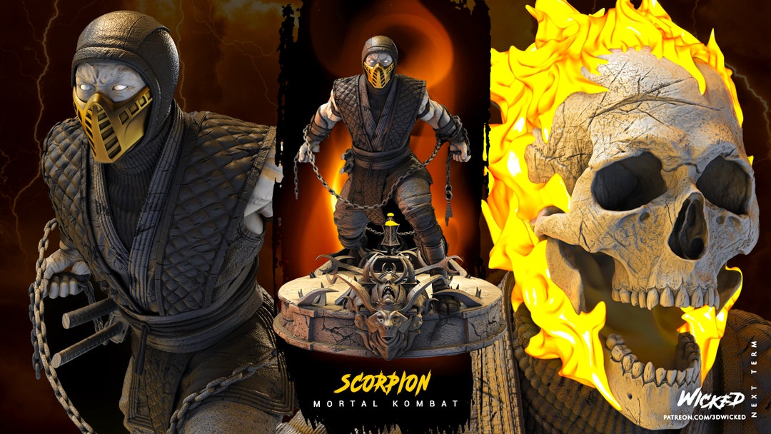 Scorpion MK by Wicked Fanart Sculpture 3D Printed Resin Model Kit Bad ...