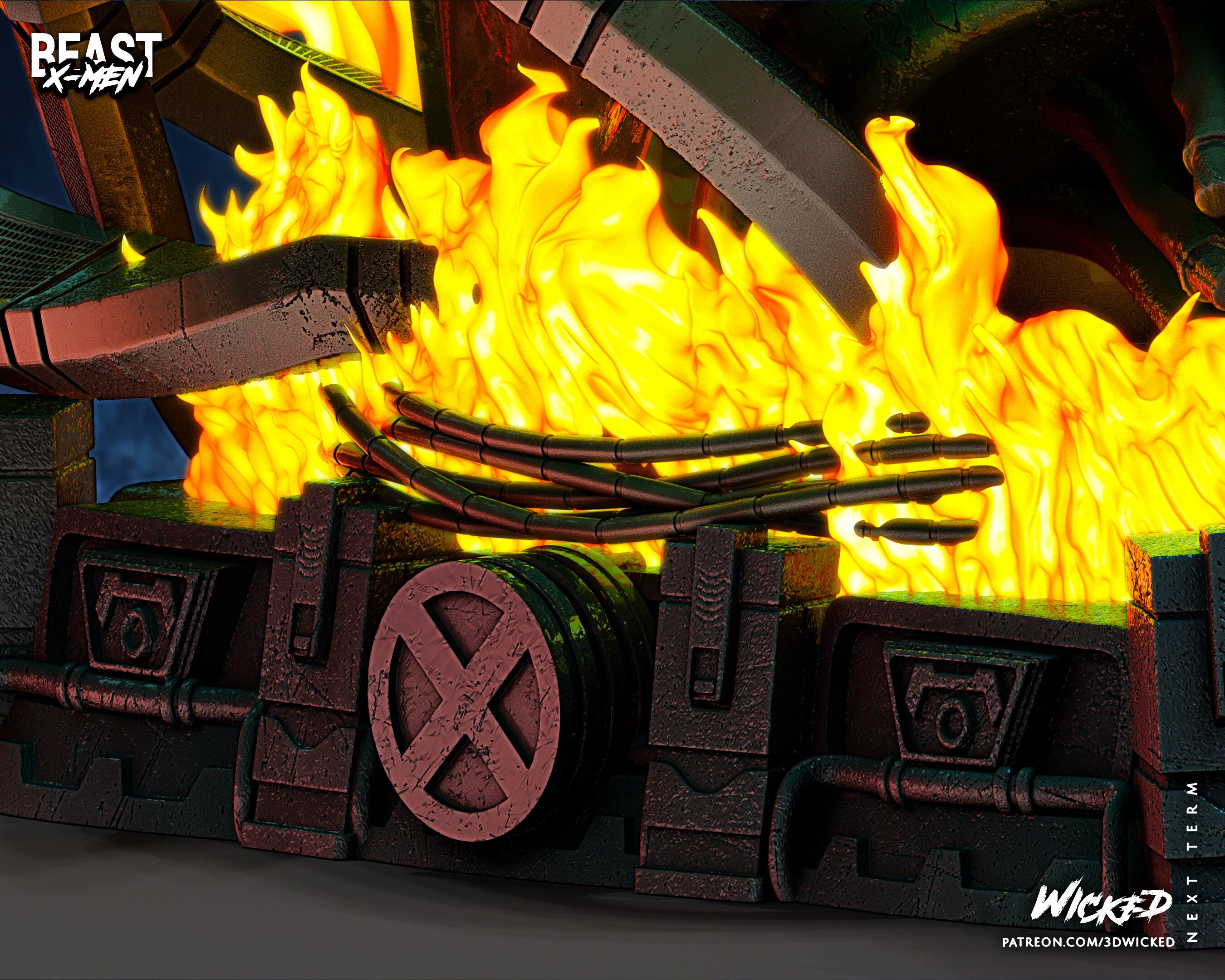Beast X-men by Wicked Fanart Sculpture 3D Printed Resin Model Kit Bad ...