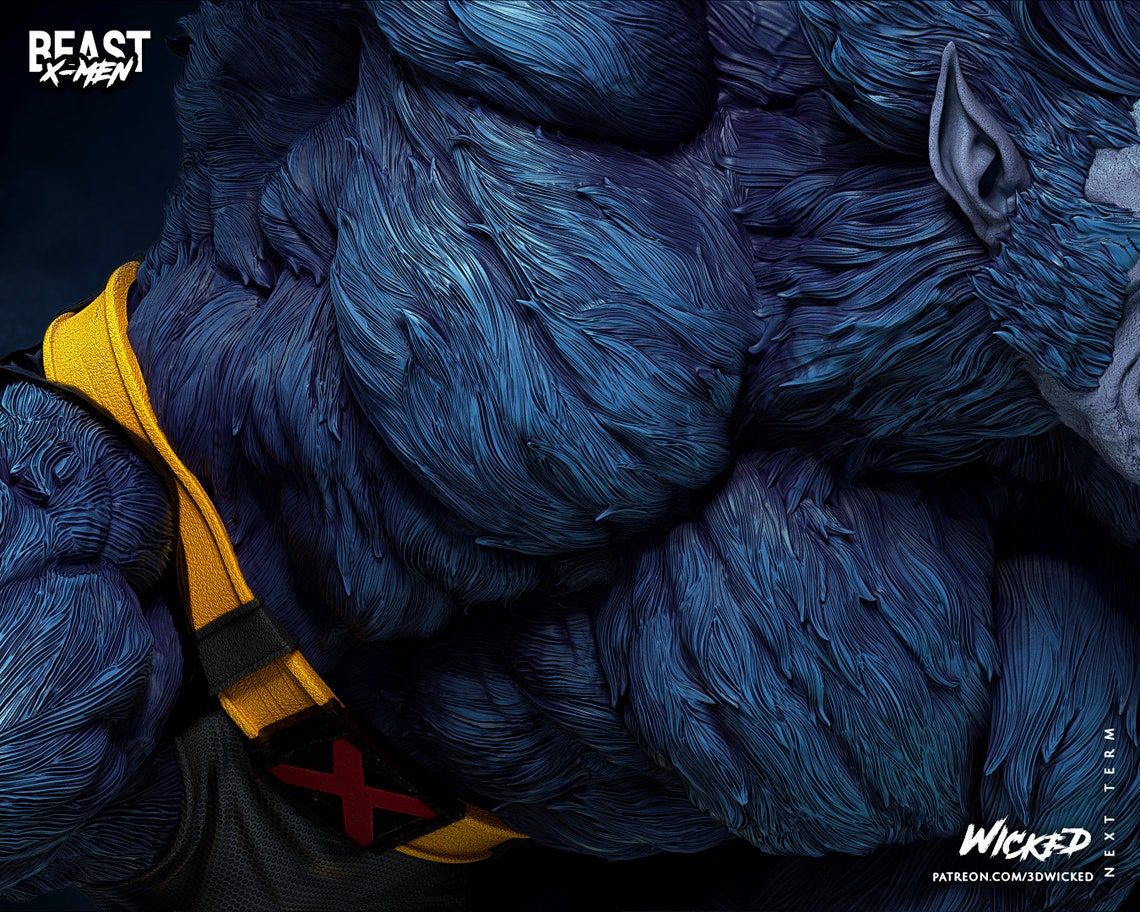 Beast X-men by Wicked Fanart Sculpture 3D Printed Resin Model Kit Bad ...