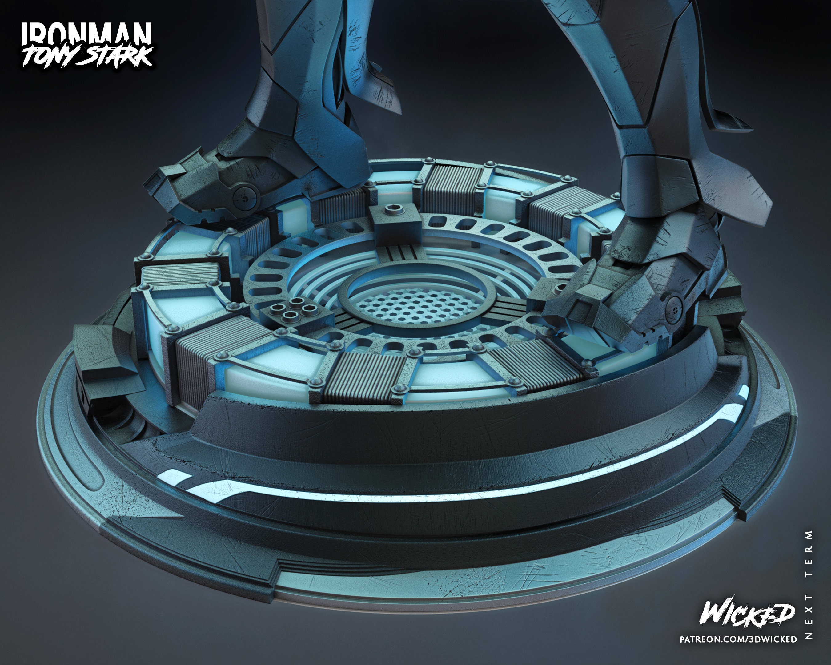 IRONMAN by Wicked Fanart Sculpture 3D Printed Resin Model Kit Bad Wolf ...