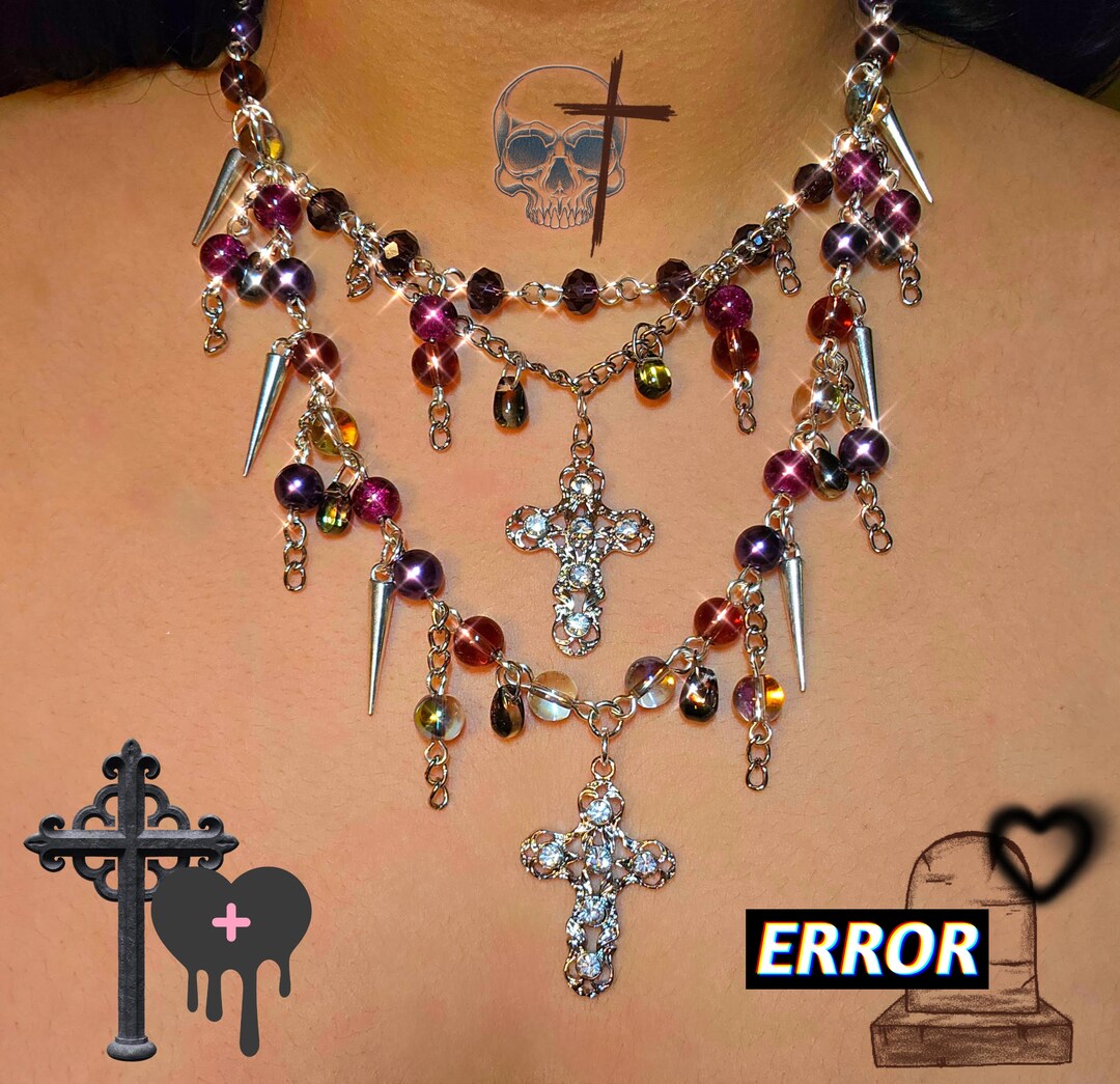 JESUS FRIK Necklace/ Jesus Beaded Goth Emo Y2k Necklace - Etsy