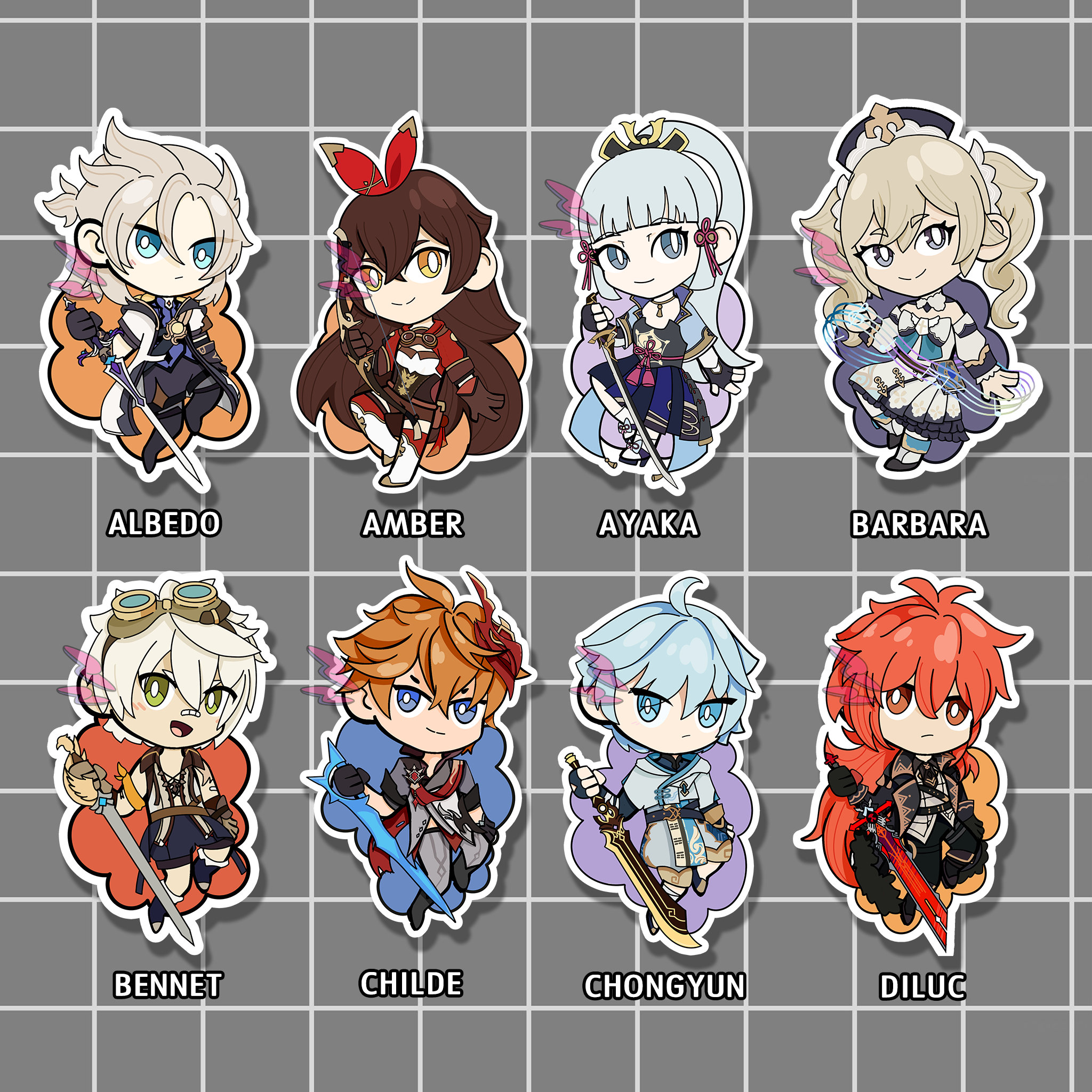 DEADSTOCK Genshin Impact Chibi Stickers - Etsy