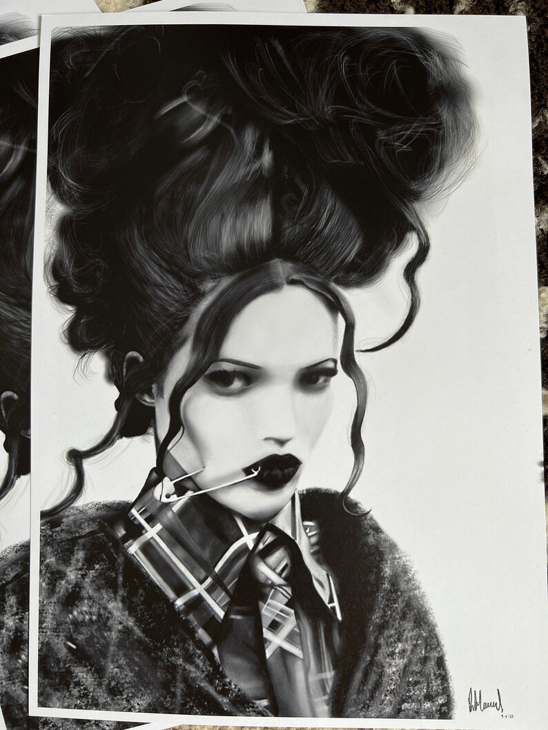 Kate Moss in Vivienne Westwood Procreate Drawing Print A4 (297mm X ...