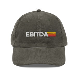 EBITDA Retro Embroidered Corduroy Cap - Finance Bro Statement Hat USA ...