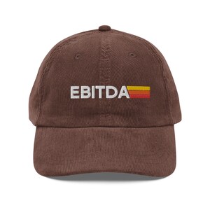 EBITDA Retro Embroidered Corduroy Cap - Finance Bro Statement Hat USA ...
