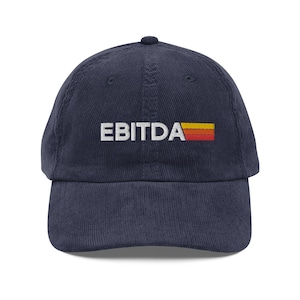 EBITDA Retro Embroidered Corduroy Cap - Finance Bro Statement Hat USA ...