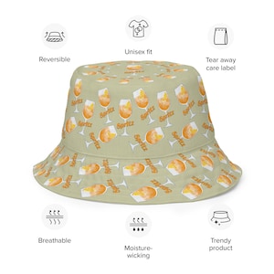 Sunny Spritz Illustrated Aperol Spritz Reversible Bucket Hat - Etsy