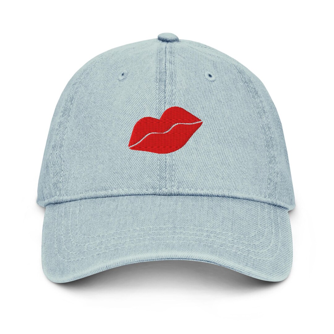 Red Lips Cap - Vintage Washed Cotton Hat - Etsy