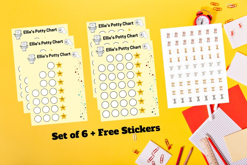 Personalized Potty Chart Prints, Set of 6, Progression Potty Chart ...