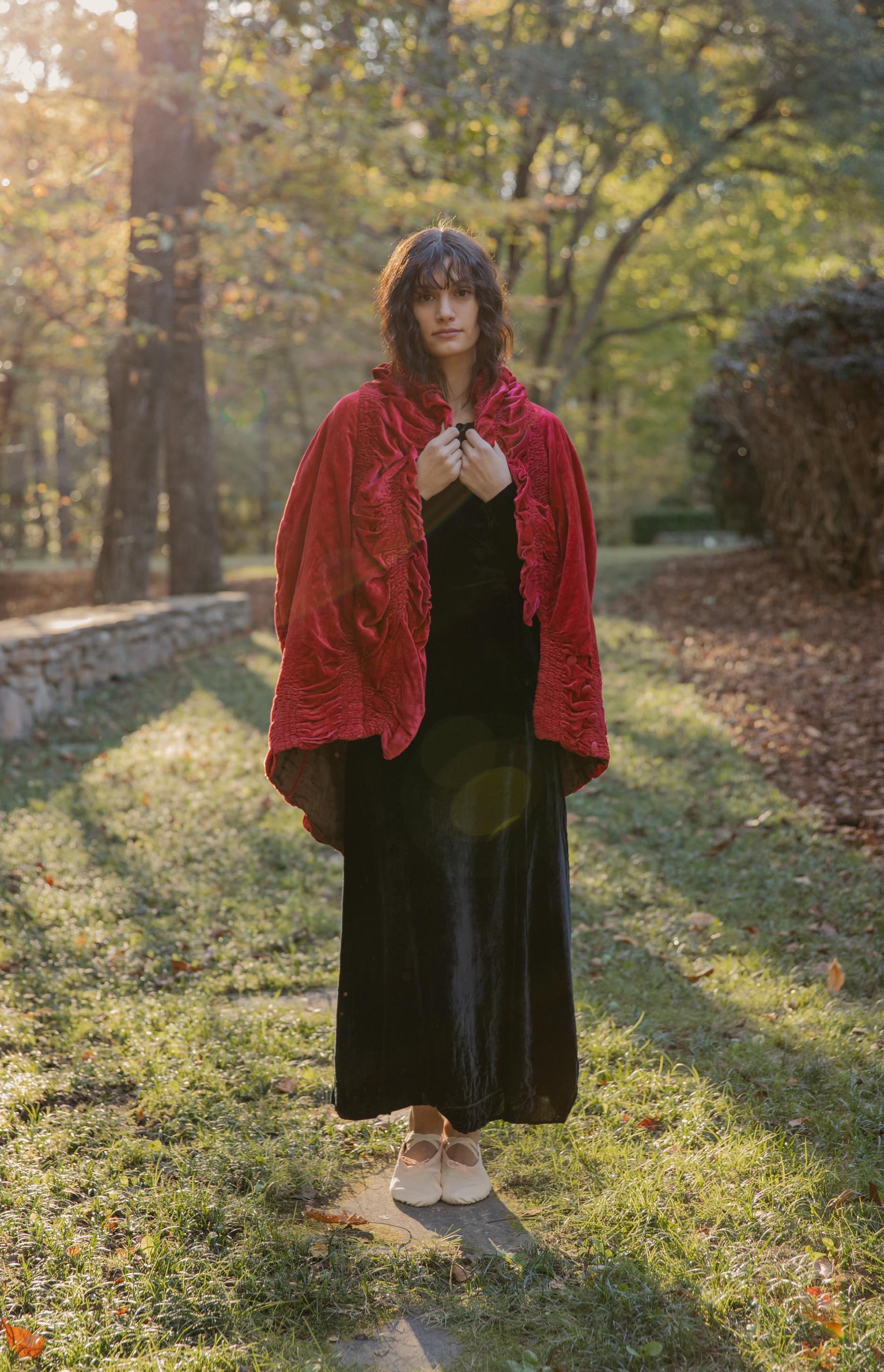 1910s Red Silk Velvet Cape - Etsy