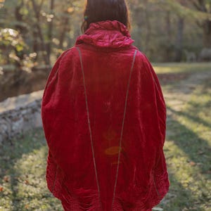 1910s Red Silk Velvet Cape - Etsy