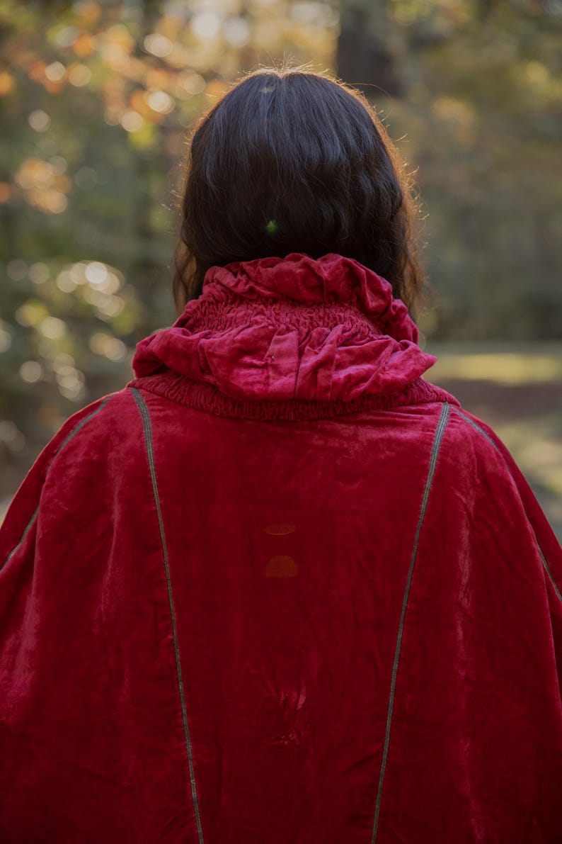 1910s Red Silk Velvet Cape - Etsy