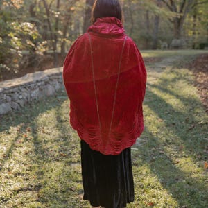 1910s Red Silk Velvet Cape - Etsy