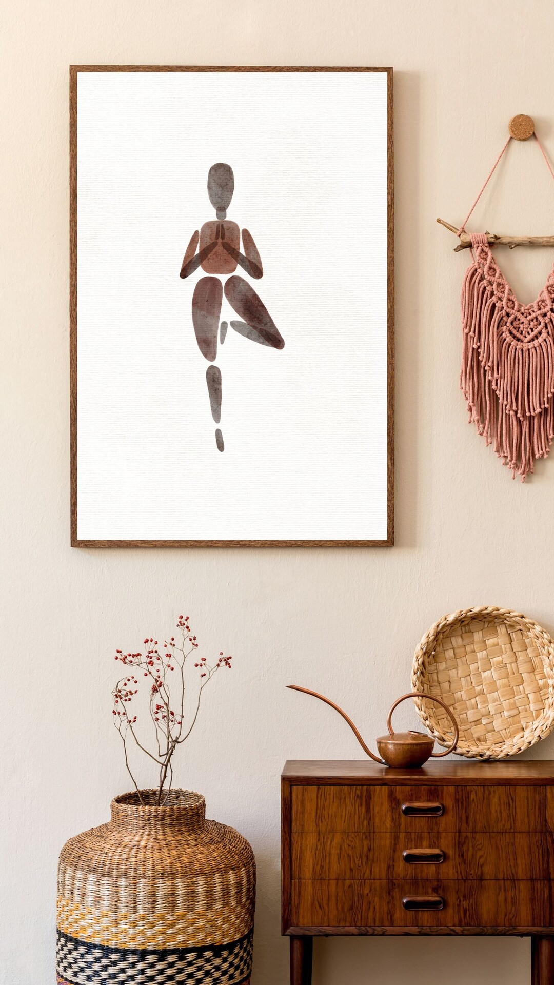 Gymnastics Yoga Girl Watercolor Print Gift Art Decor Namaste Quote ...