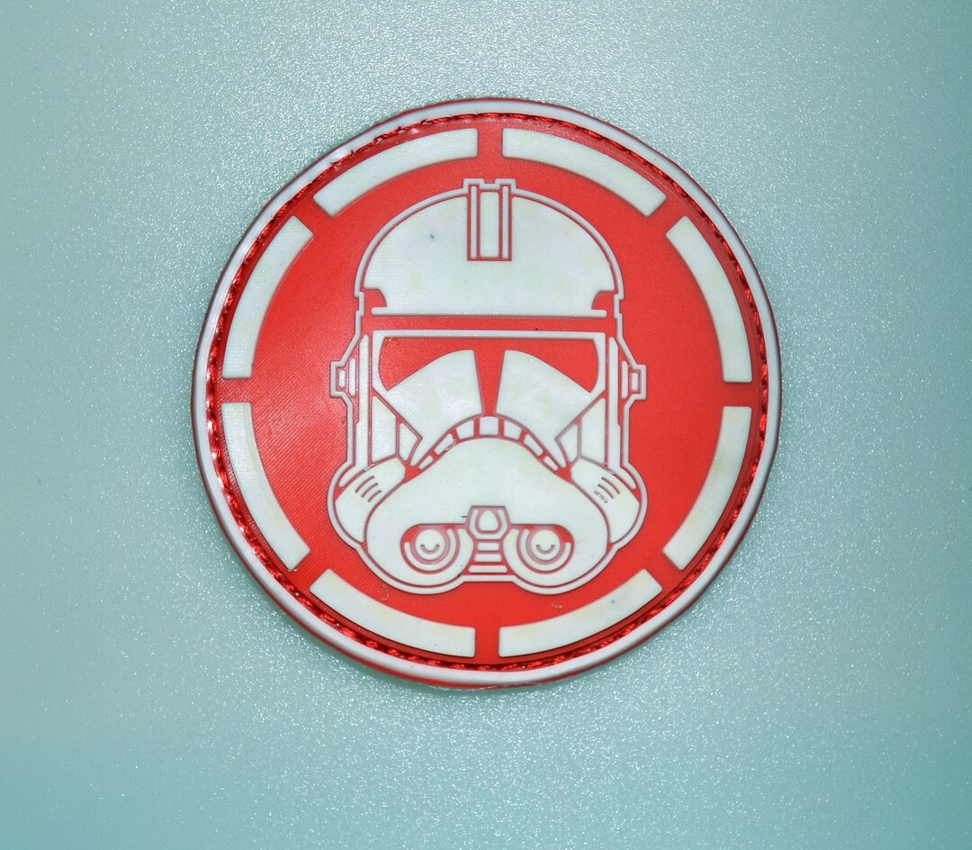 3 Stormtrooper Red White Pvc Patch Morale GITD Army Force Uniform Bag Ifak Airsoft Ar15 Plate ...
