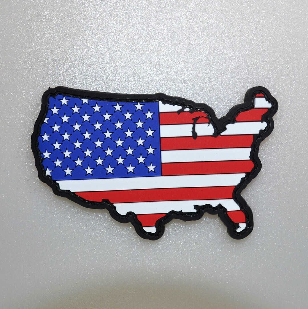 USA United States American Flag Shape Pvc Patch Swat Tactical Patrol ...