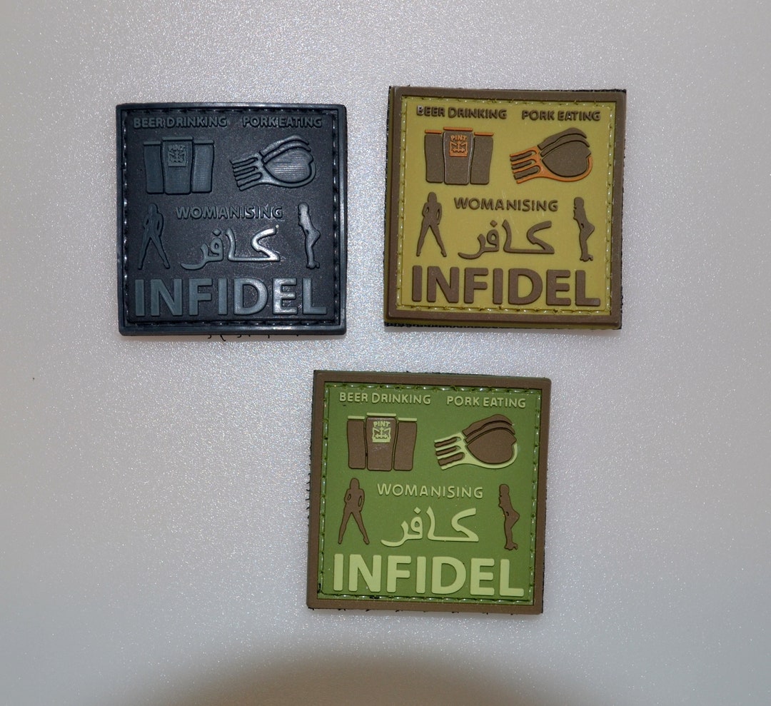 BEER DRINKING INFIDEL Pvc Patch Morale Funny Army Force Uniform Bag ...
