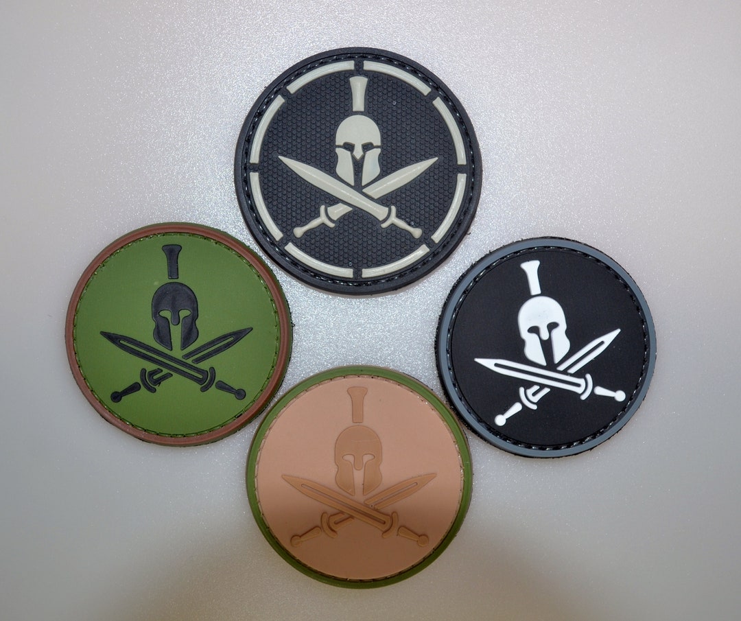 Pvc SPARTAN Helmet Swords Patch Morale Army Force Uniform Bag Ifak ...