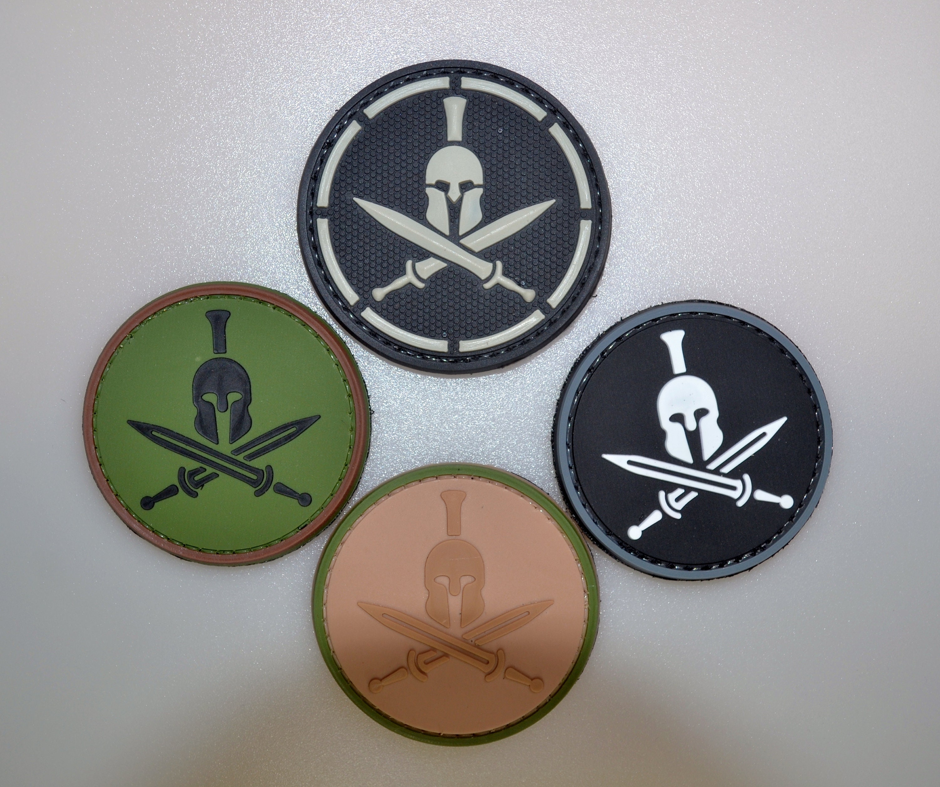 Pvc SPARTAN Helmet Swords Patch Morale Army Force Uniform Bag Ifak Airsoft Rubber Uniform Plate ...