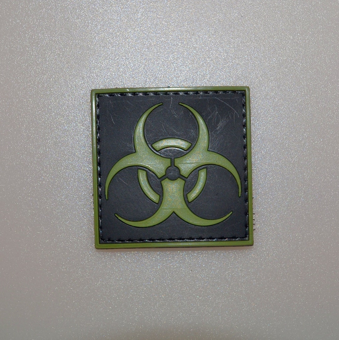Green Biological Hazard BIOHAZARD Pvc Patch Morale Funny Army Force ...