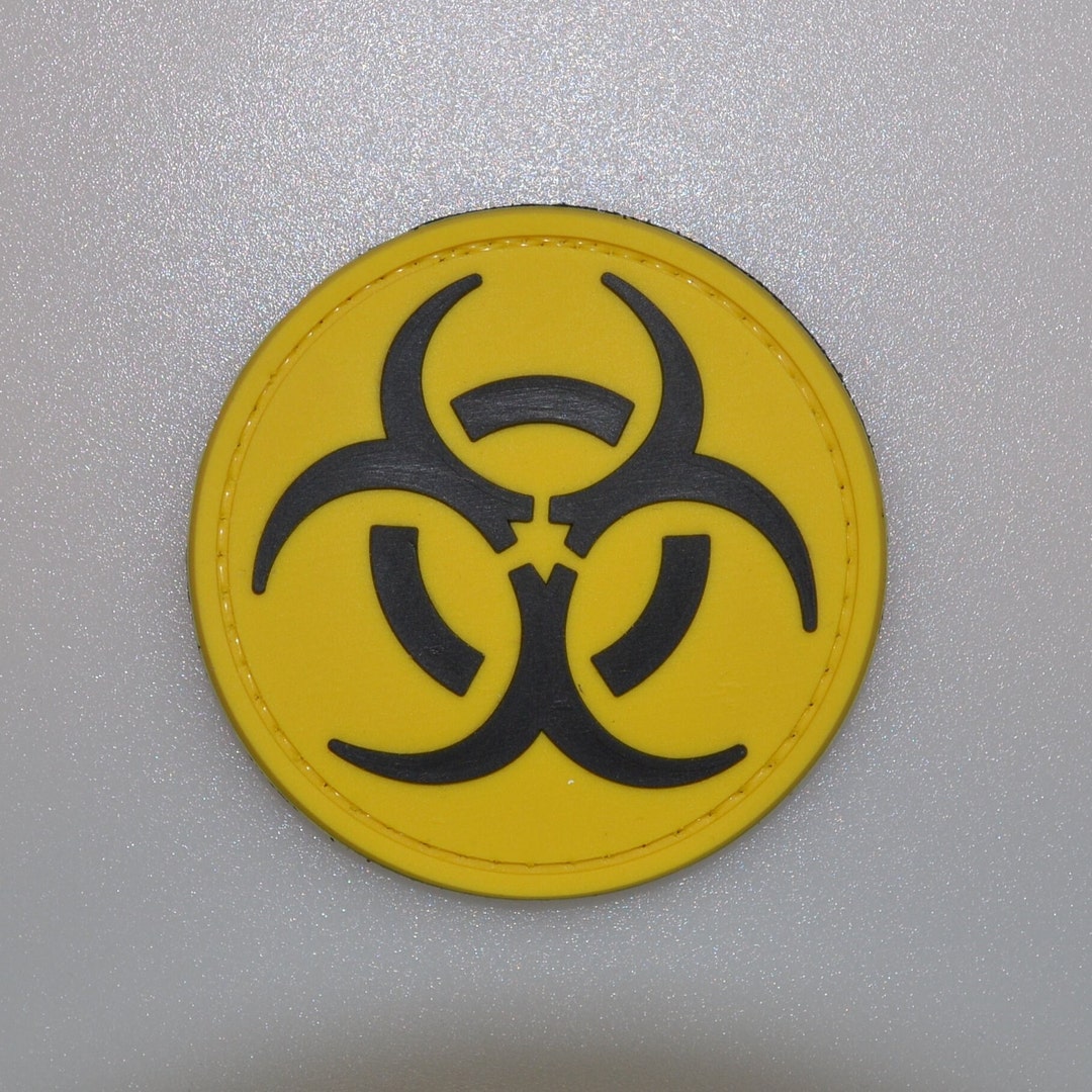 Yellow Round Biological Hazard BIOHAZARD Pvc Patch Morale Funny Army ...