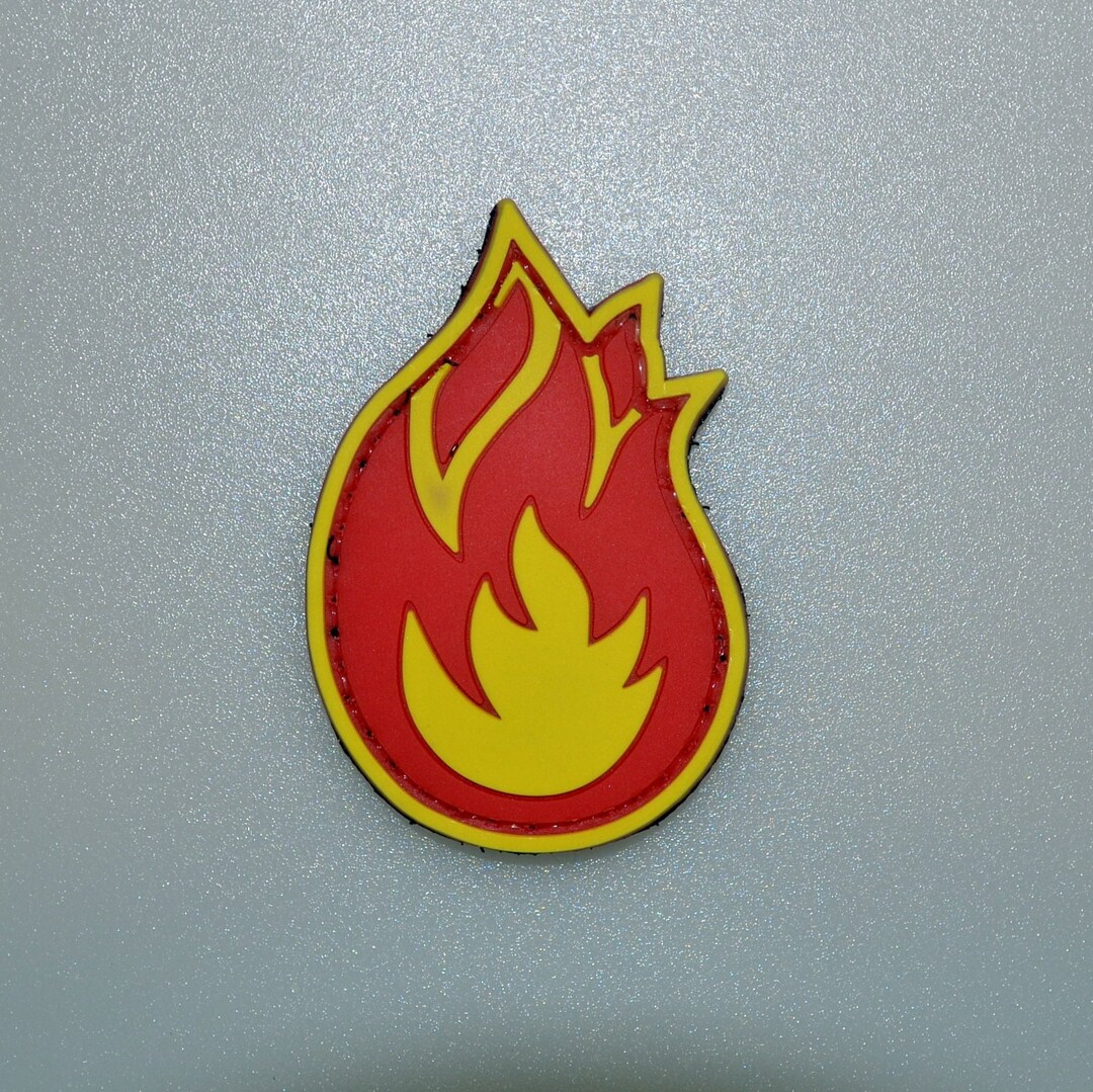 Burning Fire Pvc Patch Morale Funny Army Force Uniform Bag Ifak Airsoft ...