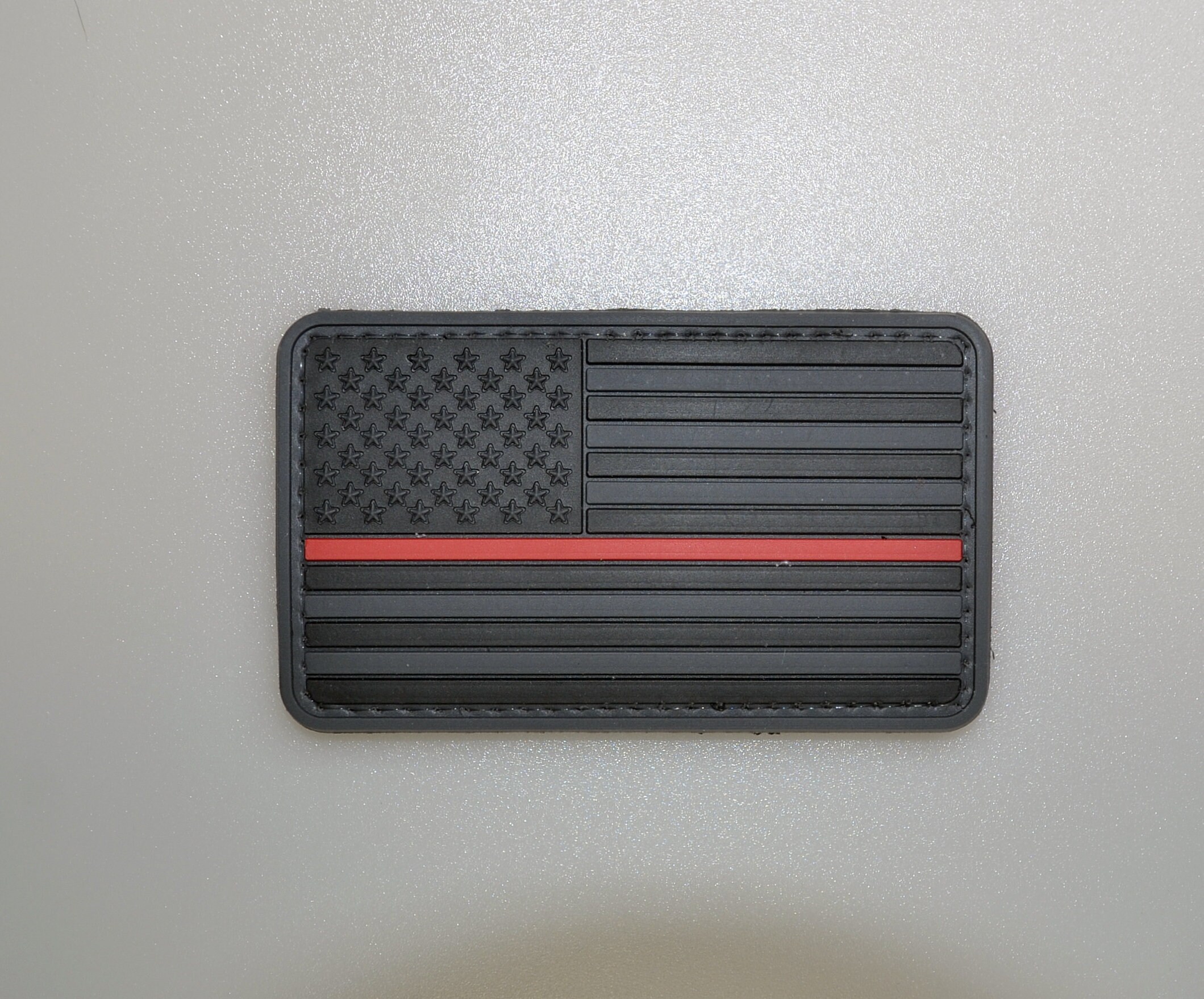 RED LINE Usa United States American Flag PVC Patch Lives - Etsy