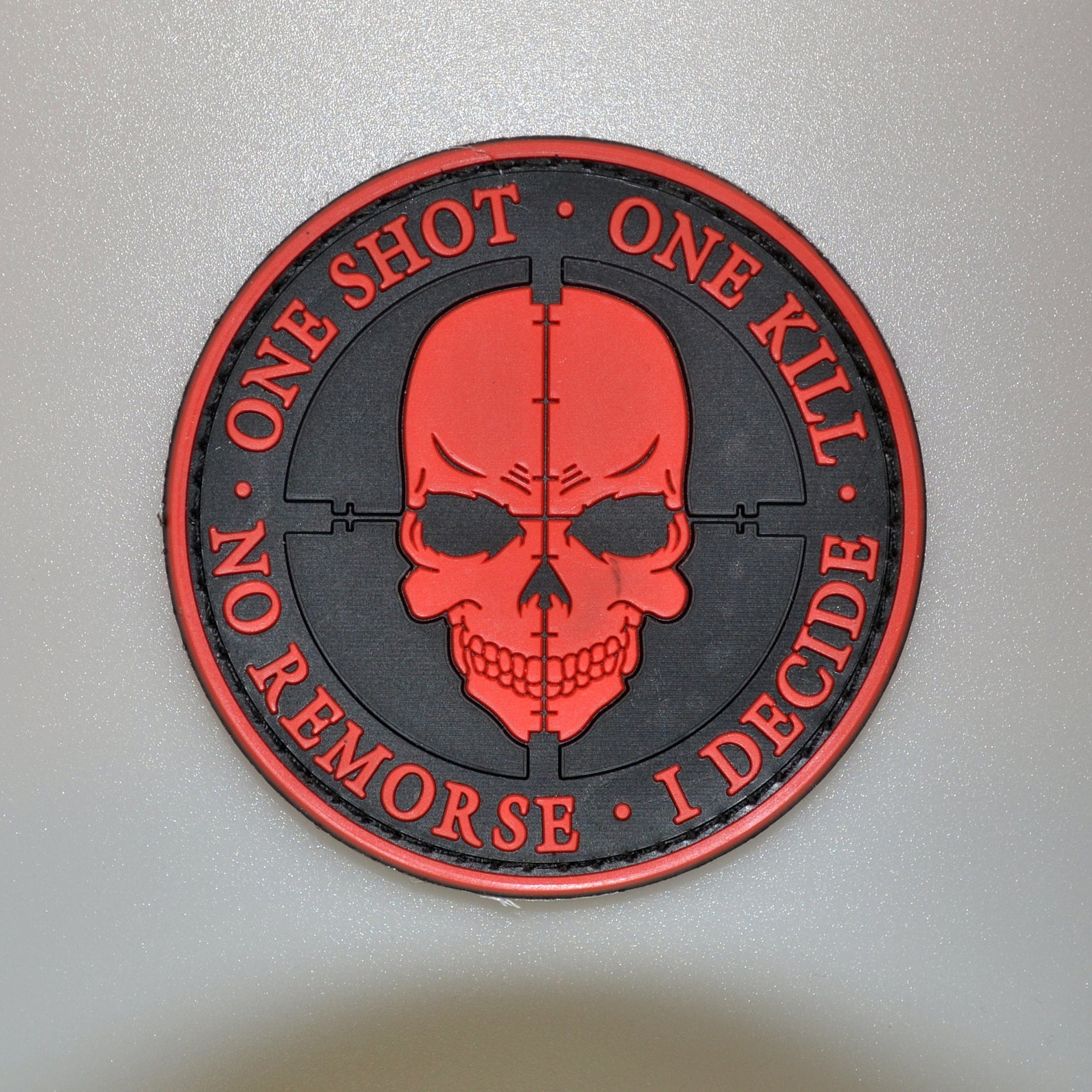 One Shot One Kill NO REMORSE I DECIDE Sniper Shooting Croshair Pvc ...