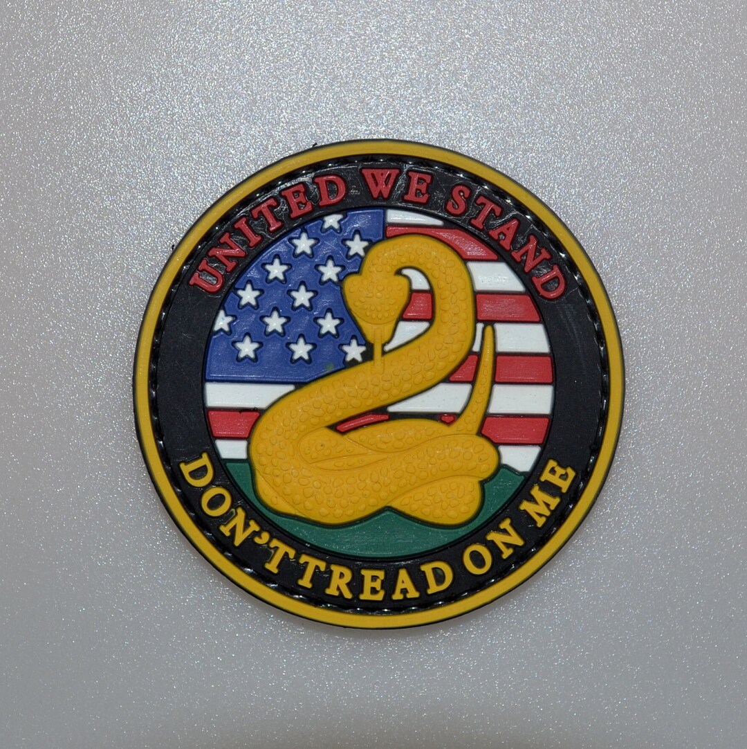 UNITED WE STAND Don't Tread on Me Gasden Snake Usa Flag Pvc Patch ...