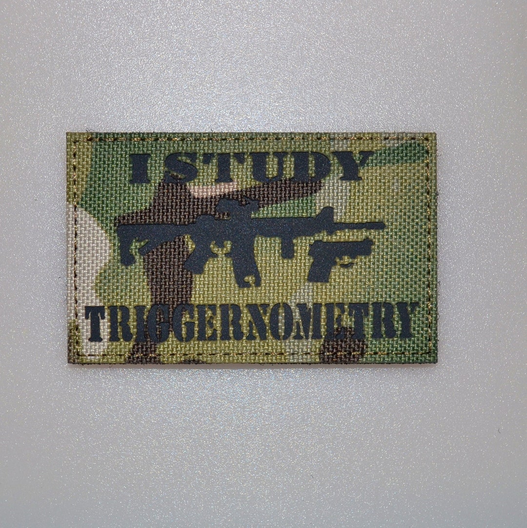 Laser Cut Cordura I Study Trigonometry Love Guns Ar15 Pistol Camo Tactical Patch Morale Ir ...