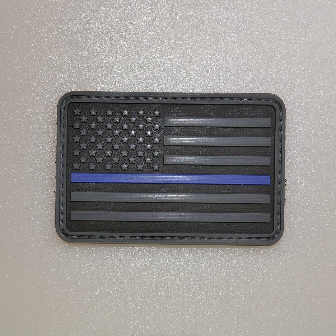 BLUE LINE Usa United States American Flag PVC Patch Lives Matter Swat ...