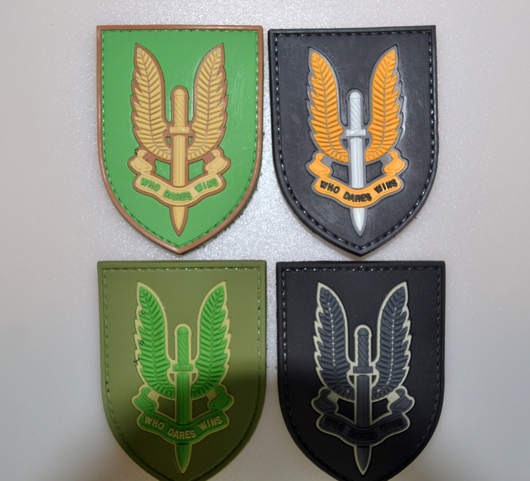 WHO DARES WINS Sas Pvc Patch Morale Funny Army Force Uniform Bag Ifak ...